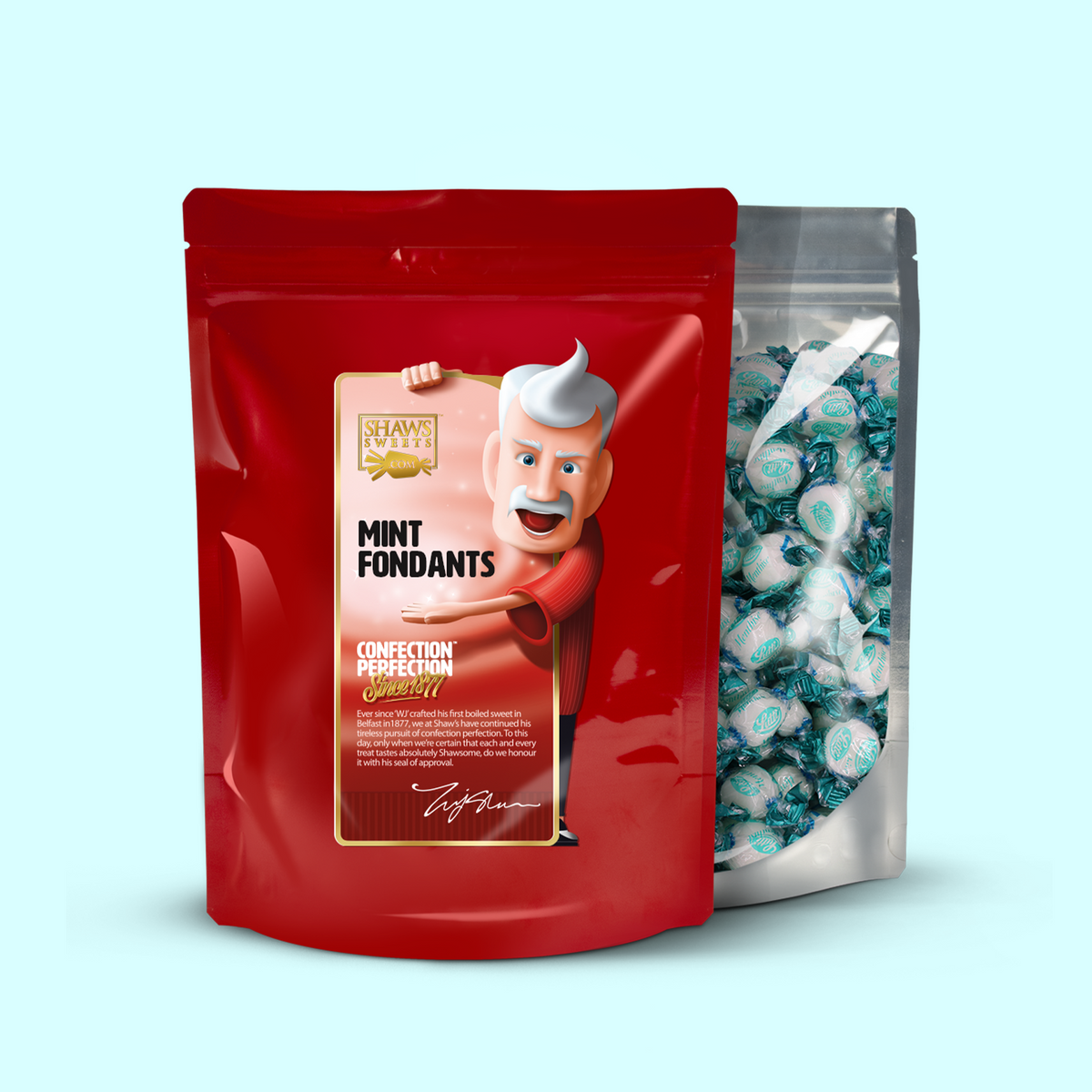 Mint Fondants 800g – Shaws Sweets