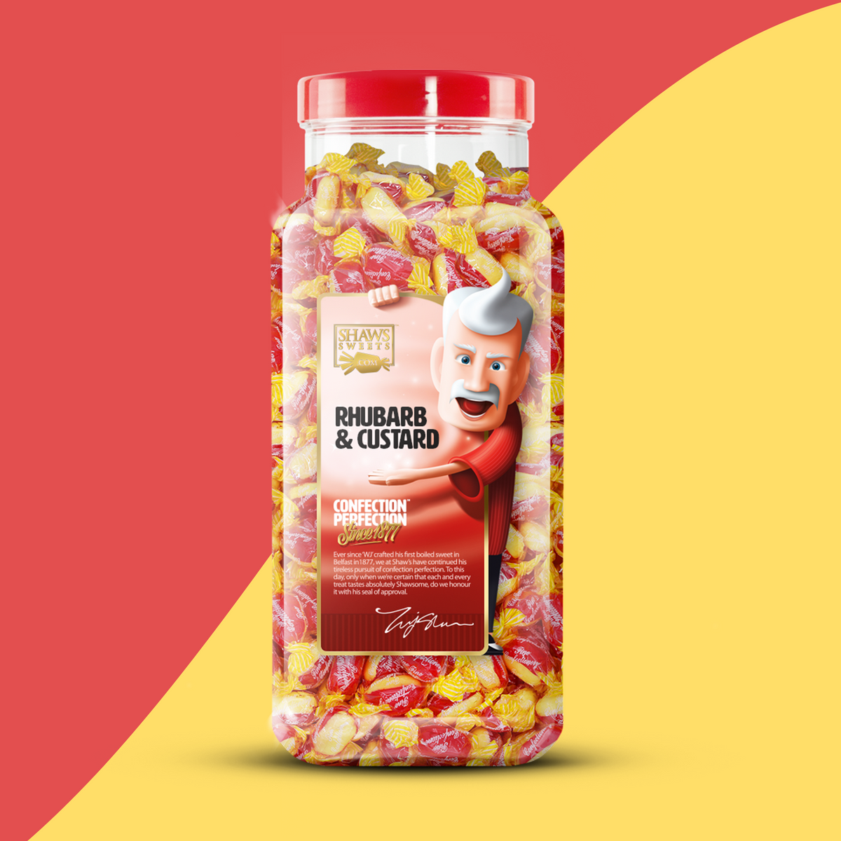 Rhubarb & Custard 2kg – Shaws Sweets