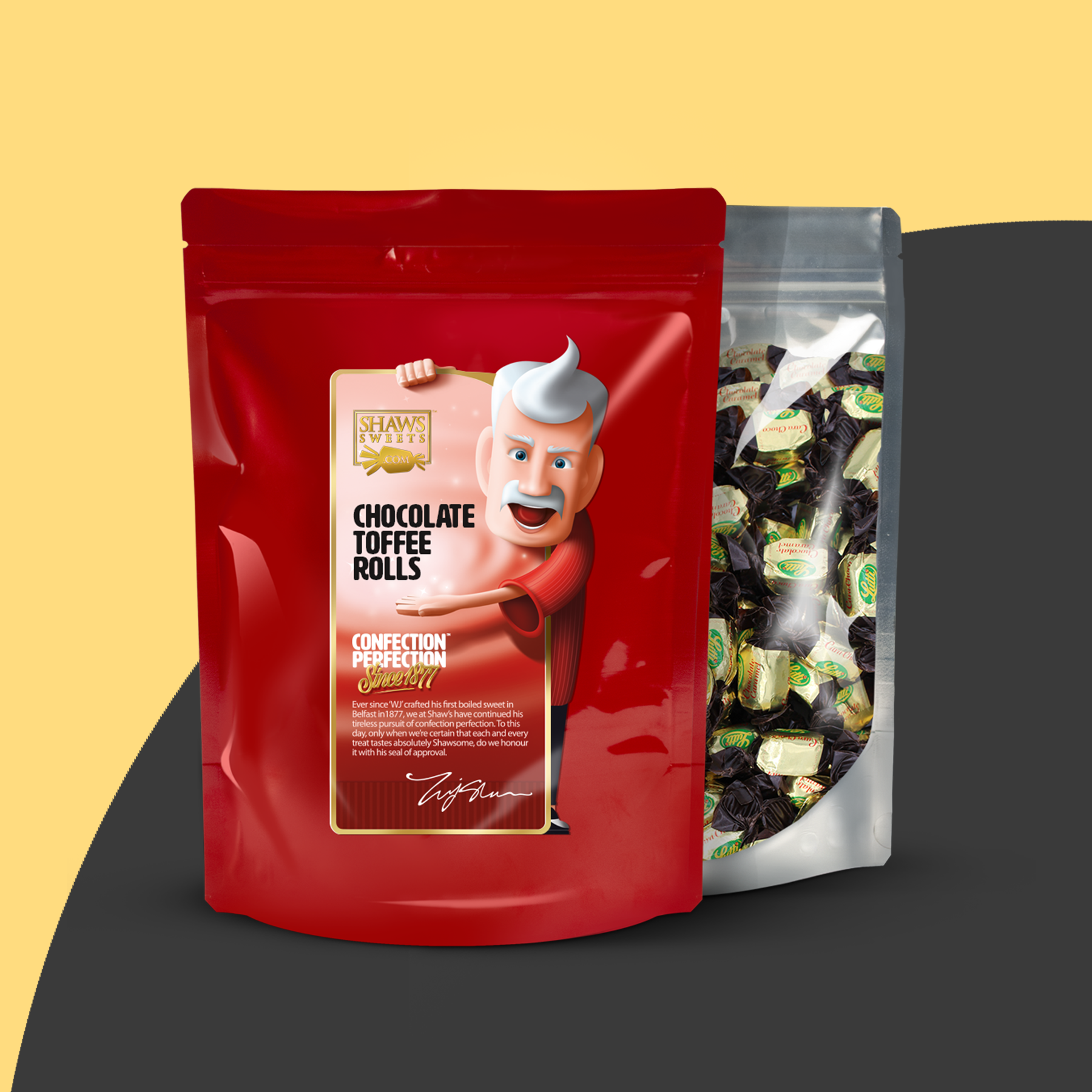 Chocolate Toffee Rolls 700g – Shaws Sweets